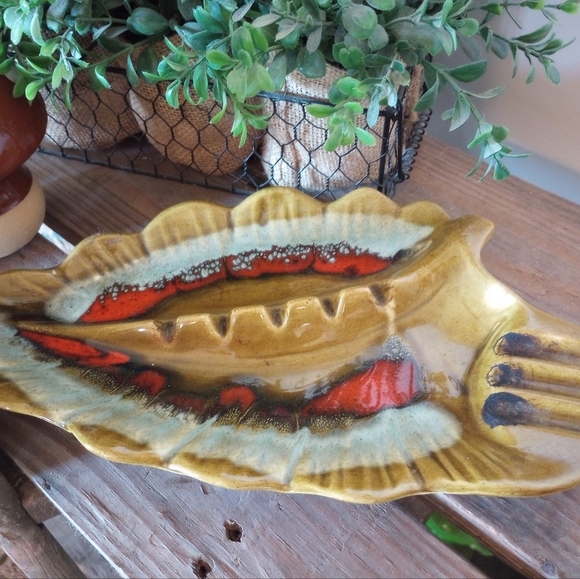 Accents | 7s Retro Psychedelic Pottery Ashtray Hollywood Regency Mid ...